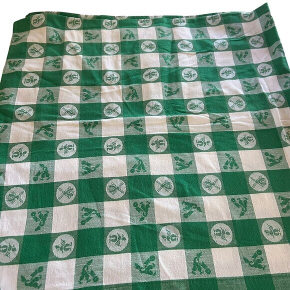 Vintage | Kitchen | Vintage 5 Dutch Irish Green Check Tablecloth ...